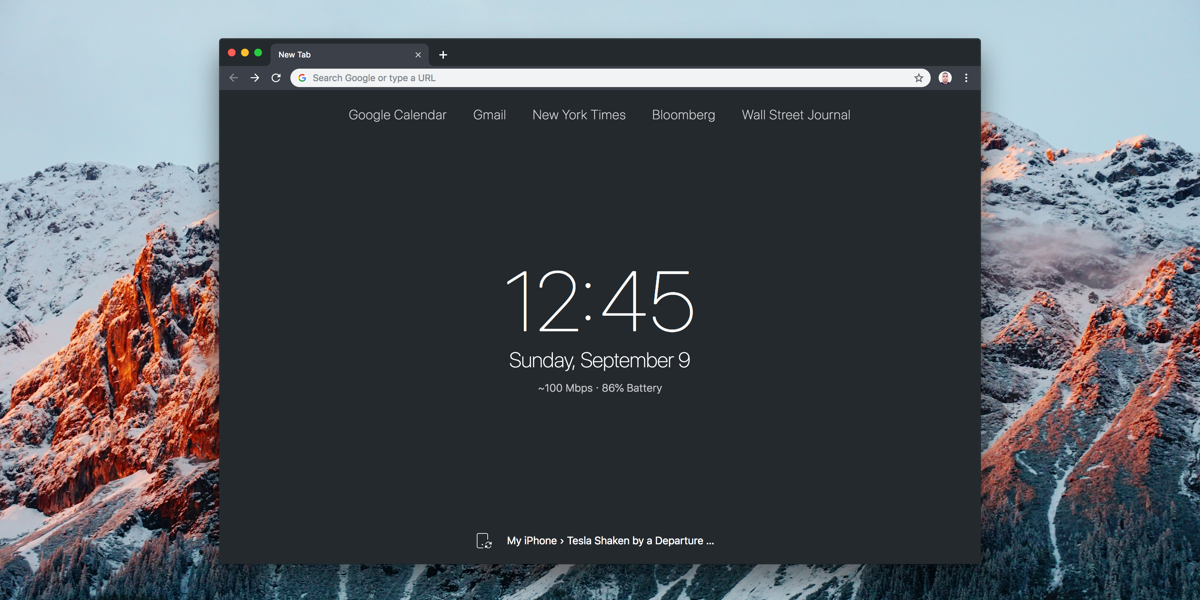 Minimo - an elegant, simplified new tab page